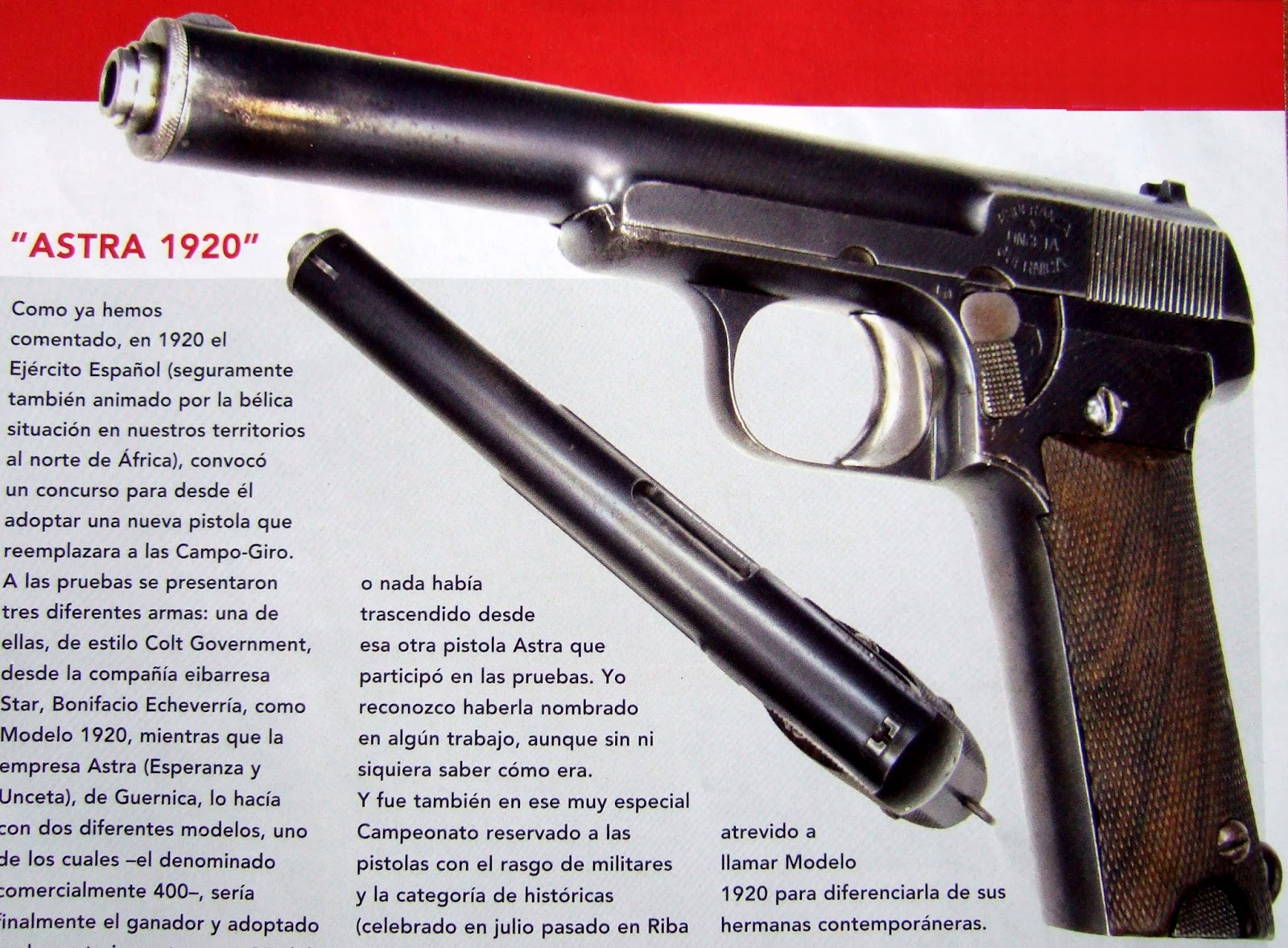 Prototipo de la Pistola Astra 400 y Campogiro cal.6,35 | Armas de Fuego