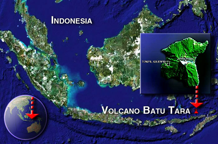 Suburban spaceman: NASA EO-1 Image: Overhead View of Batu Tara Volcanic ...
