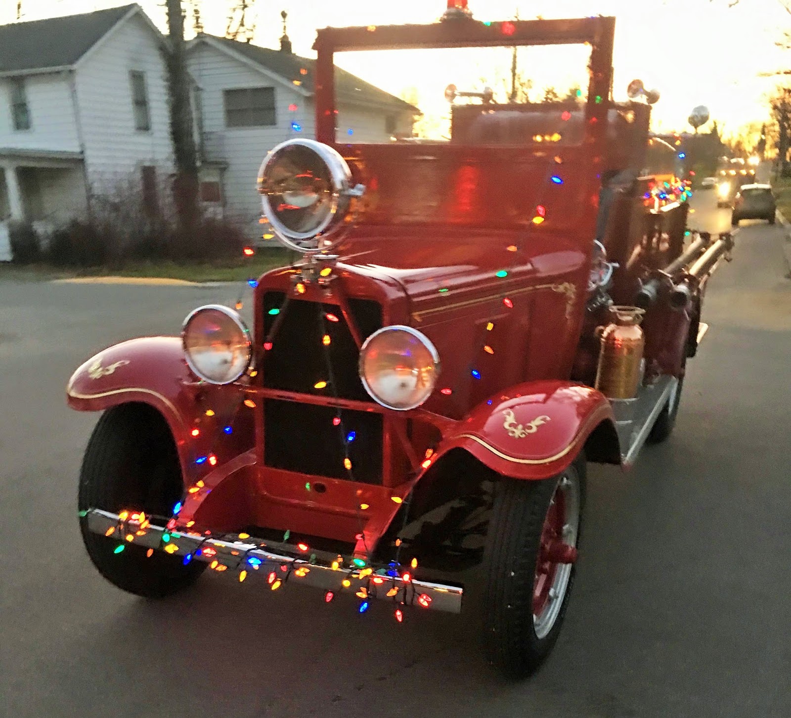 Slightly Off the Mark: Albion fire trucks in the Christmas parade