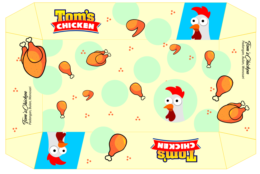 Fried Chicken Box Packaging Template - Edukasia