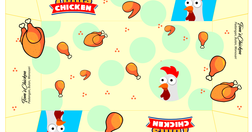 Fried Chicken Box Packaging Template - Edukasia