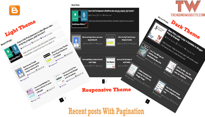 How To Add Recent Posts in WP Style With Pagination in Blogspot?