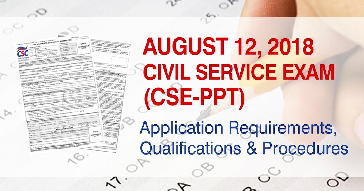 Civil Service Exam PH: August 12, 2018 Civil Service Exam Application ...