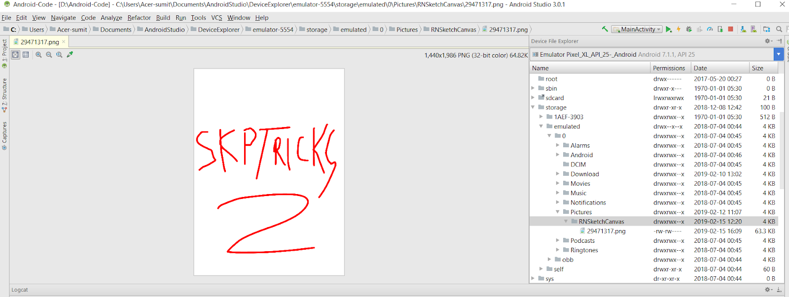 React Native Sketch Canvas Android or IOS Example | SKPTRICKS