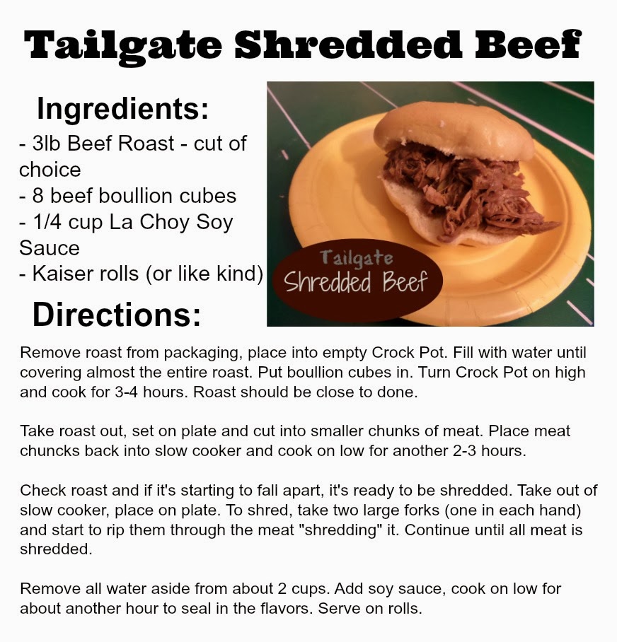 Shredded Beef Recipe for Tailgating - Outnumbered 3 to 1