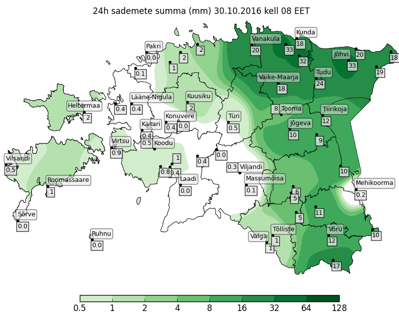Ilm ja inimesed: 43. nädala ilm (24.–30.10.2016)