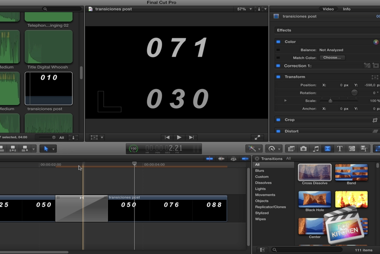 Final Cut Pro Kitchen: ¿Cómo funcionan las transiciones en Final Cut Pro X?