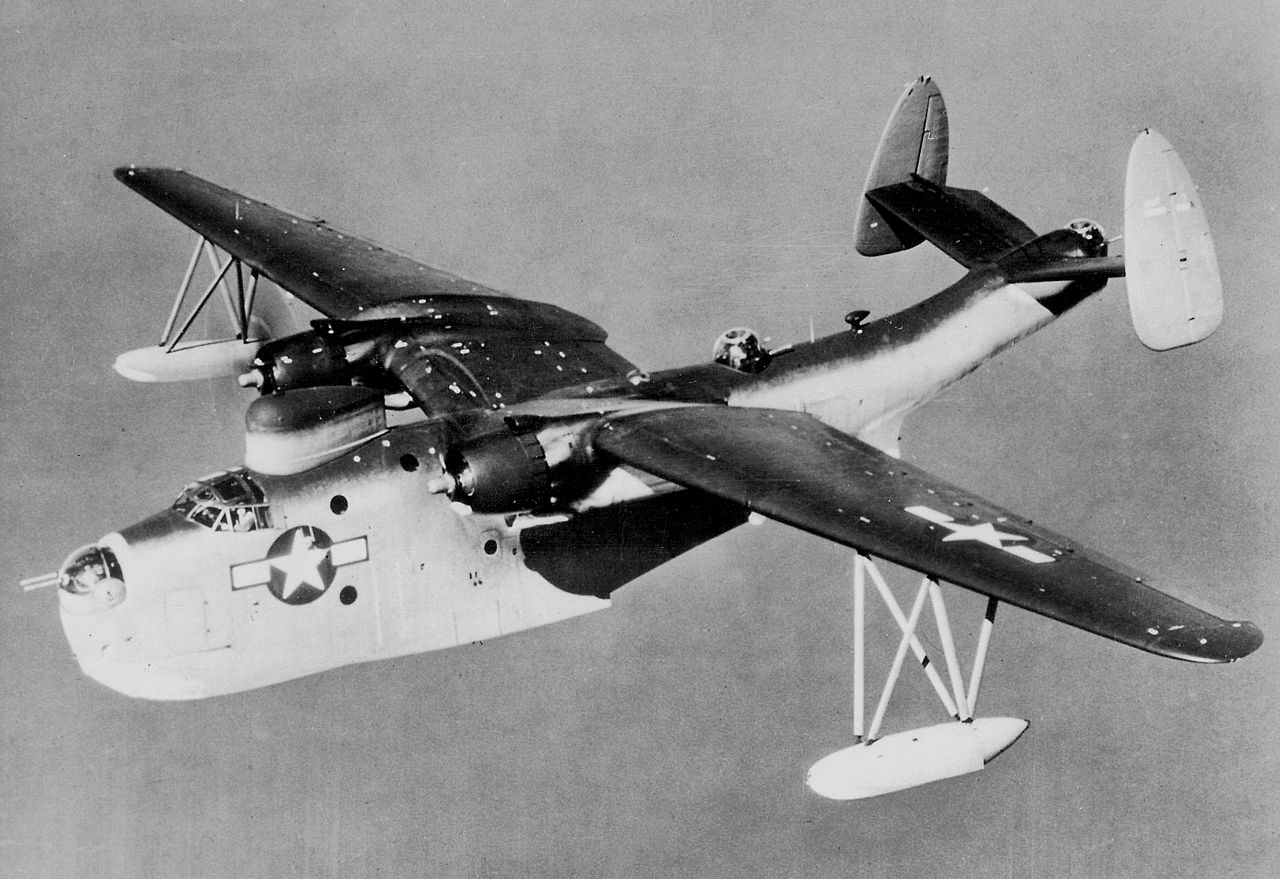 A U.S. Navy Martin PBM-5 Mariner in flight, Circa 1945. U.S. Navy ...