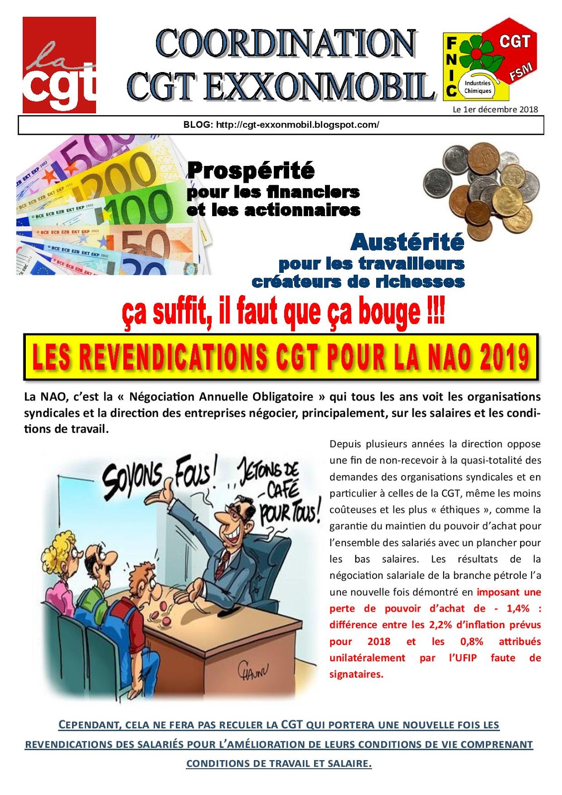 .CGT Exxonmobil France: Vos revendications pour la NAO