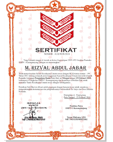 Contoh Piagam Pramuka