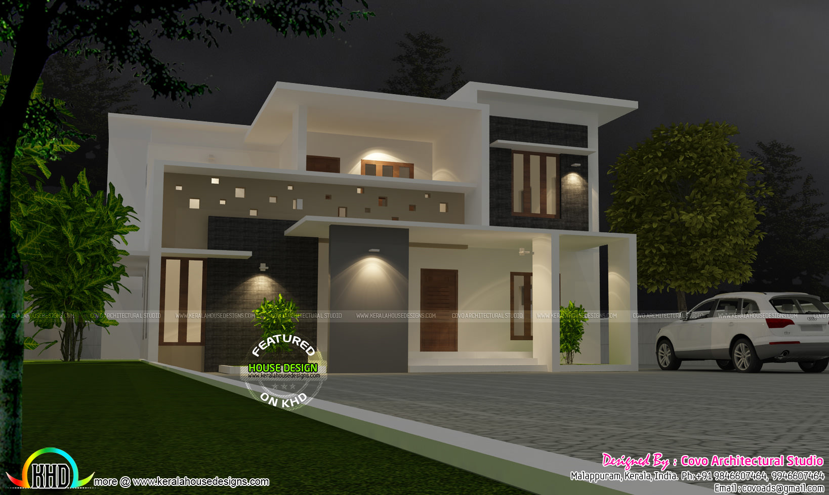 Grand looking flat roof villa home - Kerala Home Design and Floor Plans ...