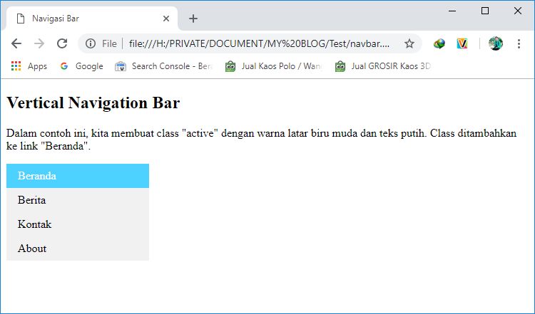 Belajar CSS Part 26 - Navigation Bar - king-octahasan