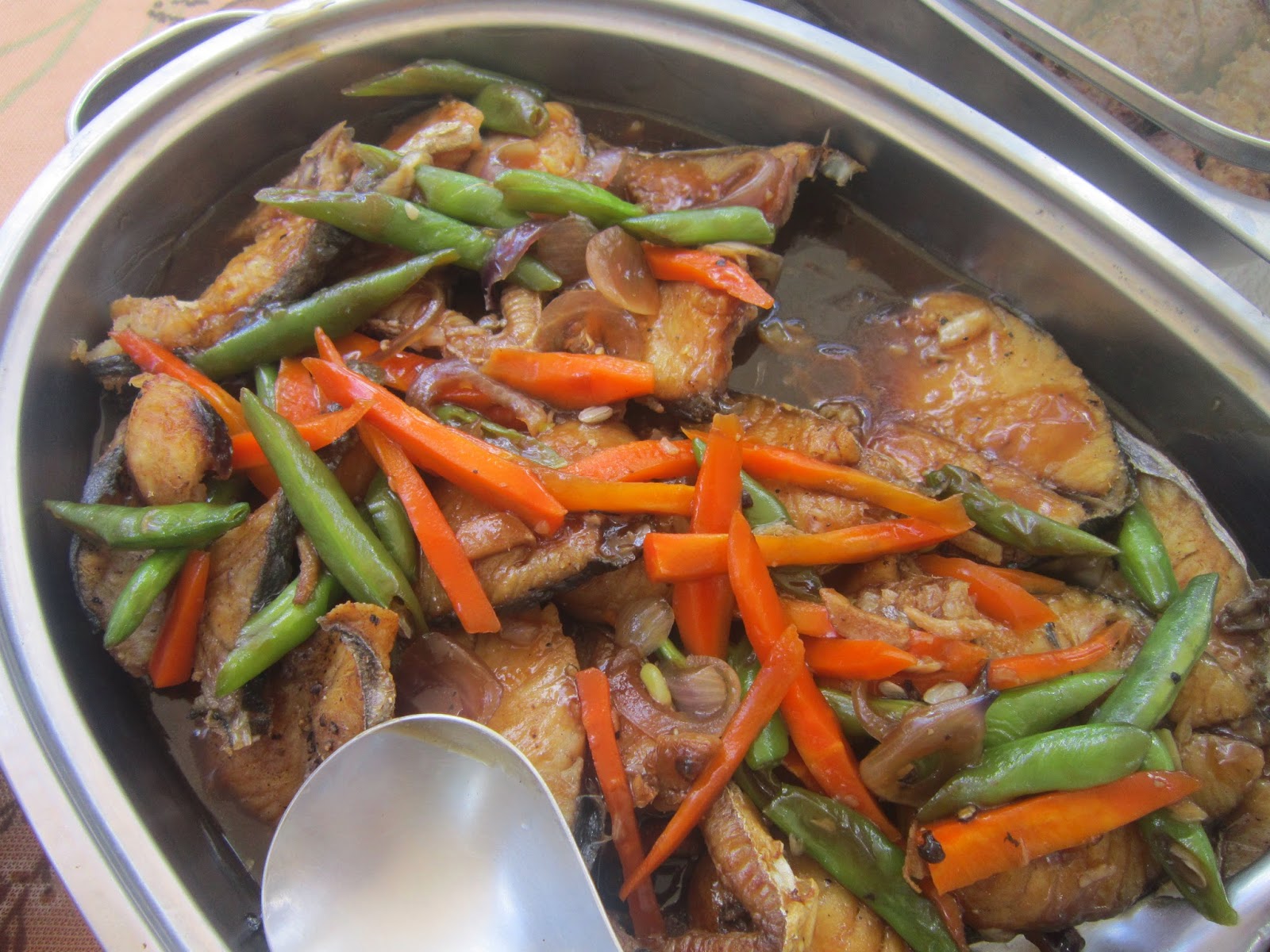 FRIED TANIGUE with OYSTER SAUCE