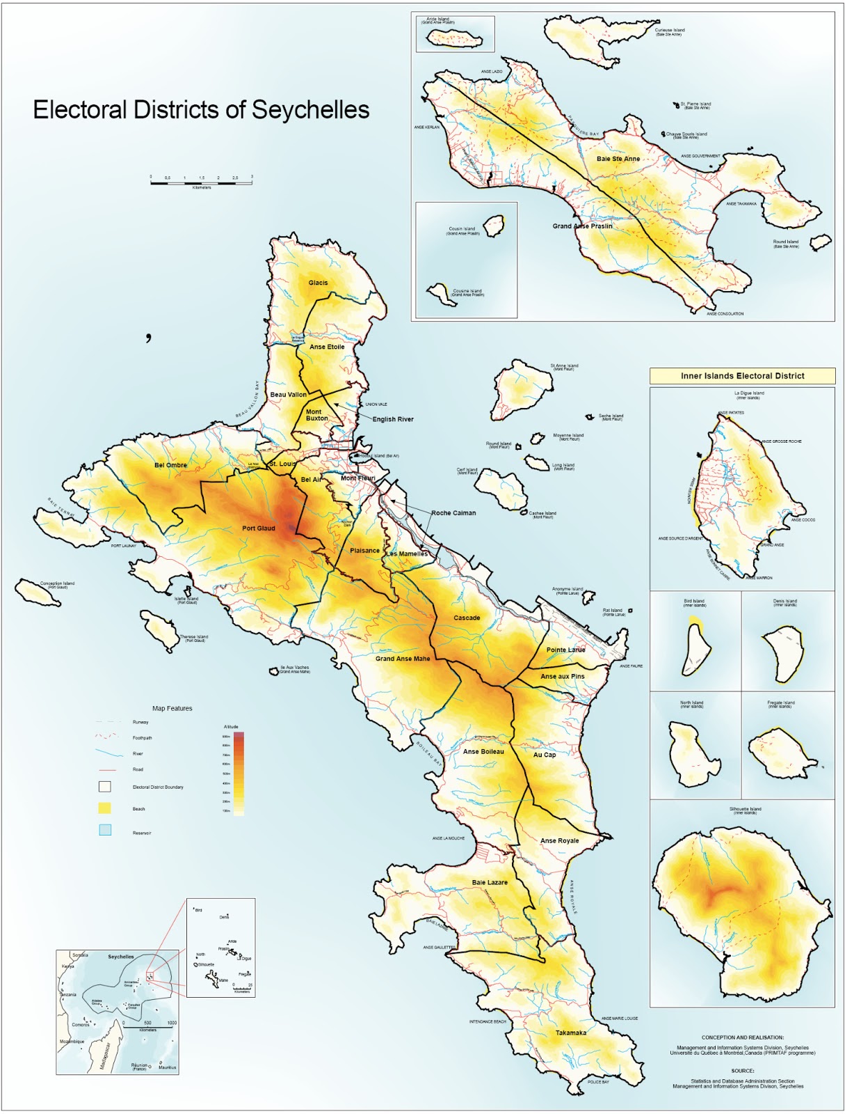 SEYCHELLES - GEOGRAPHICAL MAPS OF SEYCHELLES