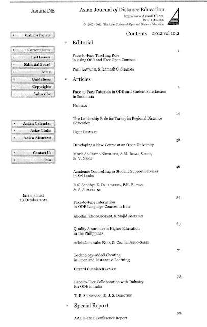 Journeying: Asian Journal of Distance Education