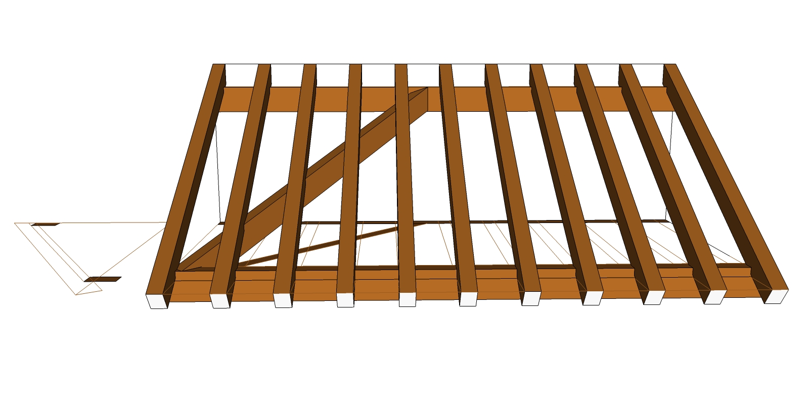 Roof Framing Geometry: Rising Purlin with Rafter Seat Cuts