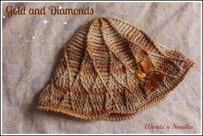 Gold and Diamonds: Crochet Hat Pattern - Words 'n' Needles