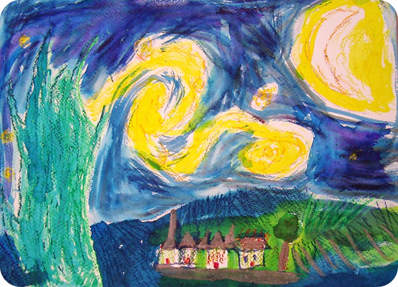 Mickaëlle Delamé: A la manière de Van Gogh: la Nuit étoilée