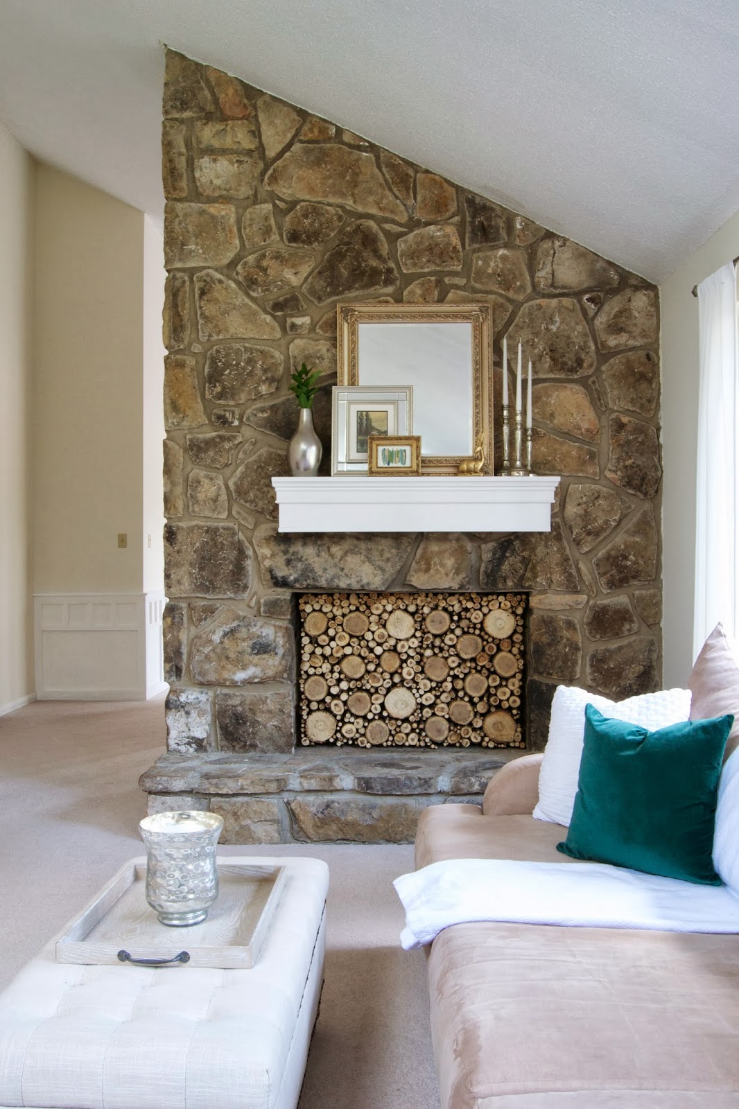 Faux Stacked Log Fireplace Tutorial | LiveLoveDIY | Bloglovin’