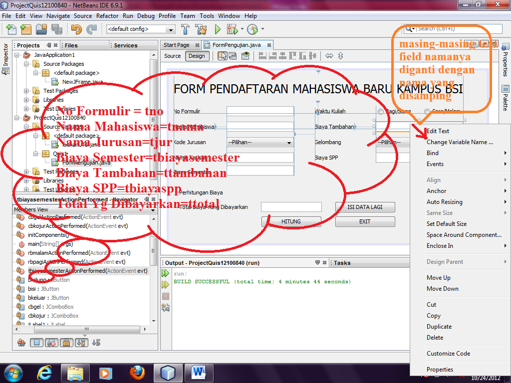 Cara Membuat Java JFrame Form Sederhana Menggunakan Java NetBeans.6.9.1 ~ Belajar Bareng|| # ...