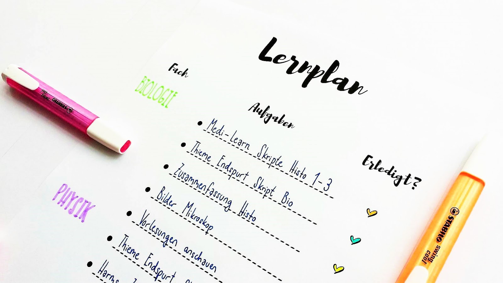 Medilifestyle: Lernplan // Study planner (Free print)
