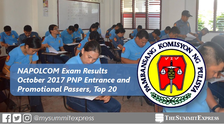 October 2017 NAPOLCOM exam results out: list of passers, top 20