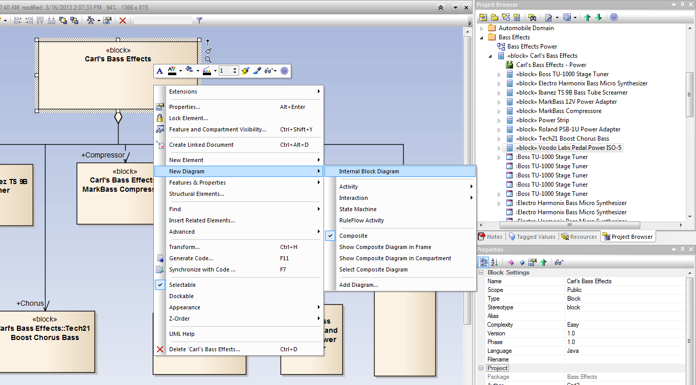 Bekwam Blog: A SysML IBD of Bass Guitar Effects