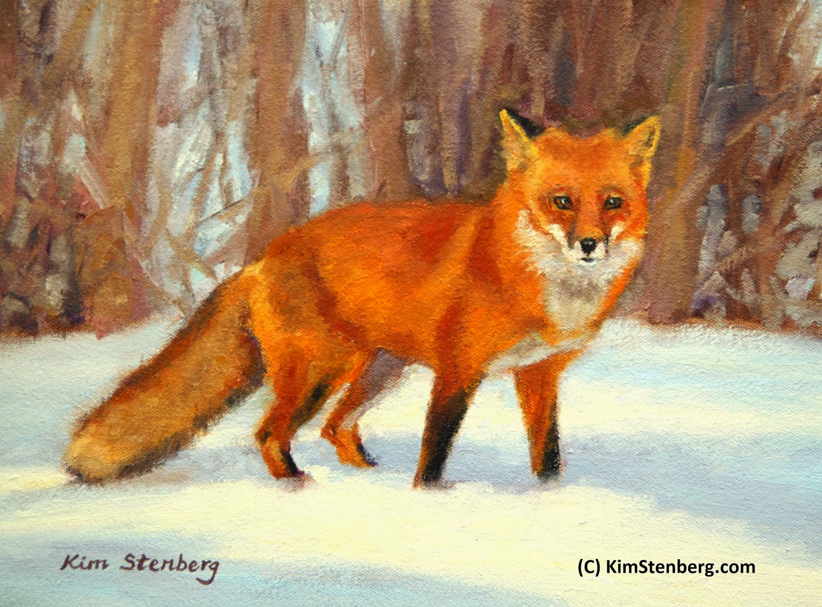 Kim Stenberg's Painting Journal: "Red Fox" (oil on stretched canvas; 9 ...