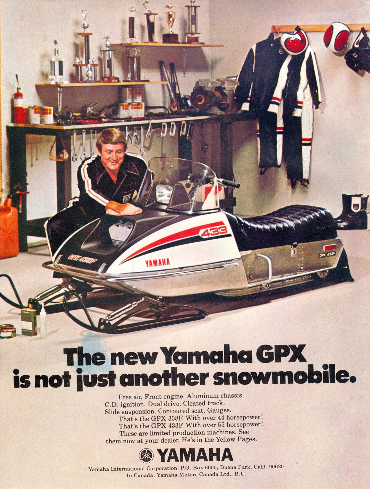 CLASSIC SNOWMOBILES OF THE PAST: 1974 YAMAHA GPX ADVERTISEMENT