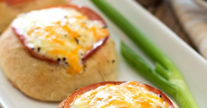 Open Faced Egg And Canadian Bacon Rolls