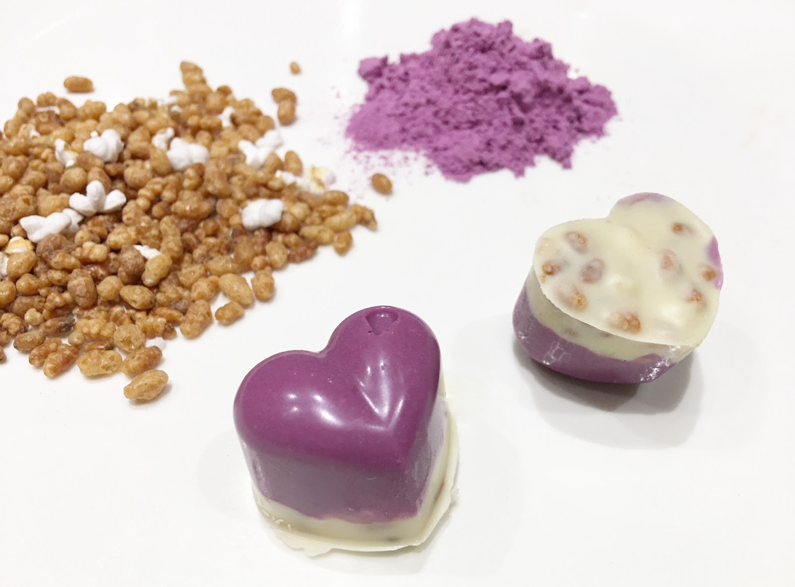 Chocolate violeta para San Valentín