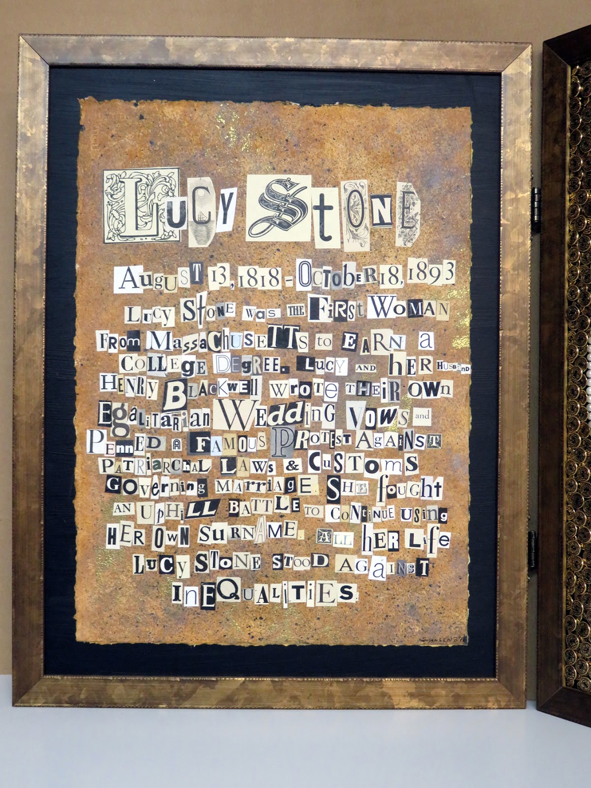 Art In Stitches: Lucy Stone, finished!