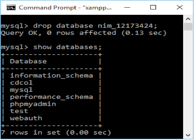 Cara membuat database dan mengoperasikan MYSQL di CMD (command prompt)
