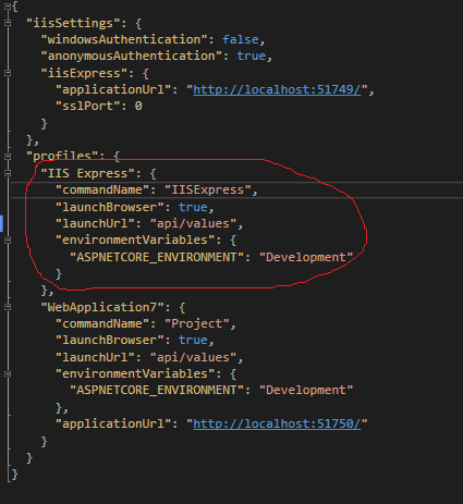 How to Set Default path for the Asp.Net Core Web Api