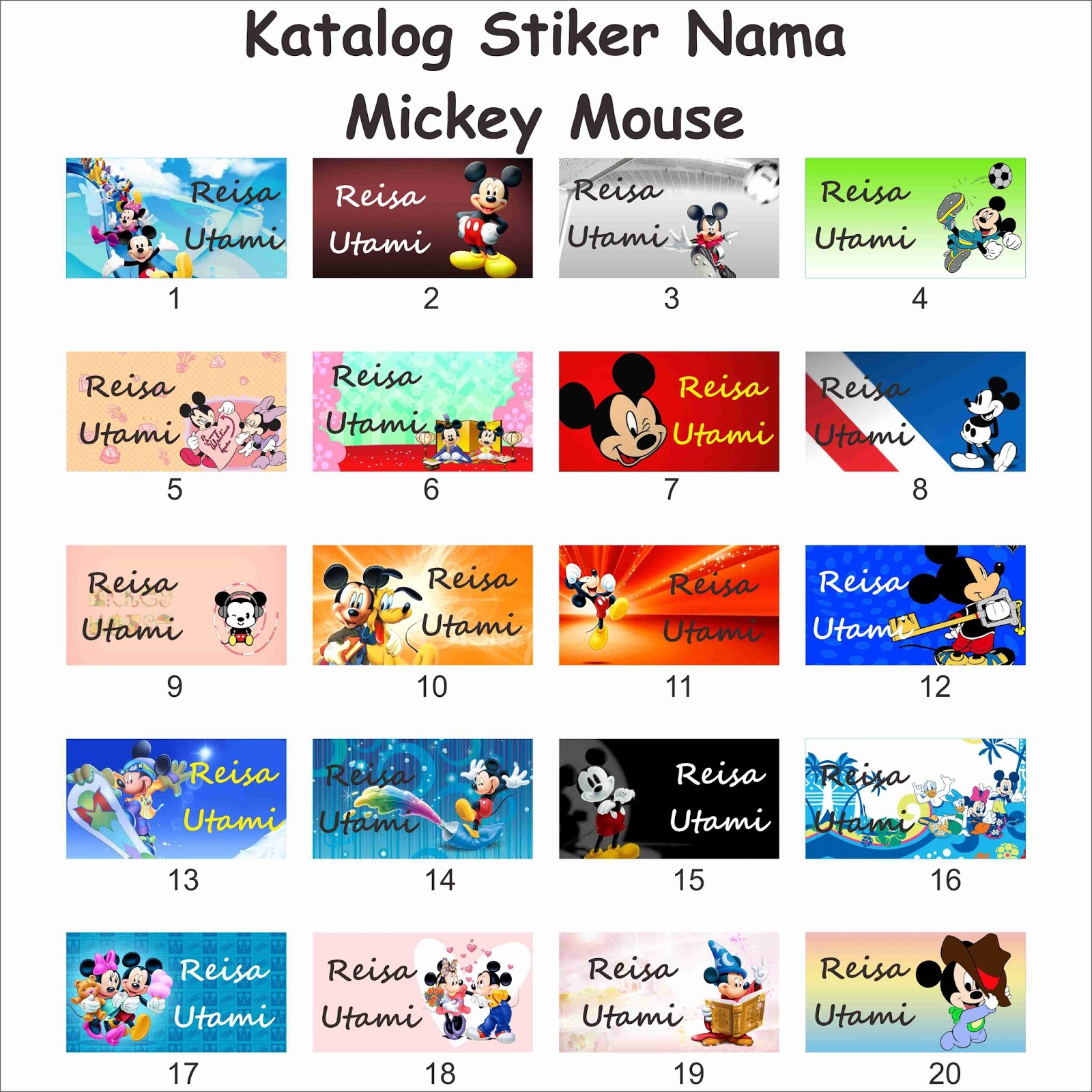 Design Kreatif Kota Malang: STIKER LABEL NAMA KARAKTER