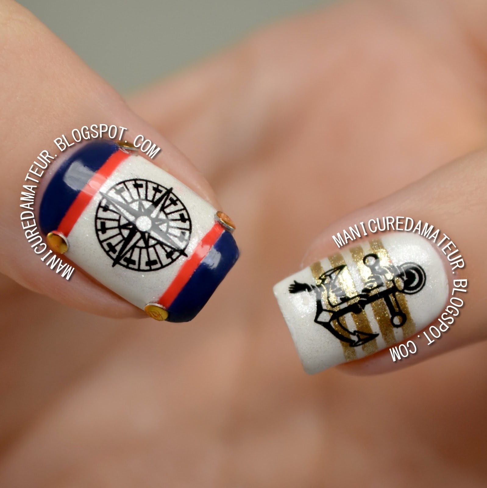 The Manicured Amateur: Nautical Nail Art featuring Born Pretty Store ...