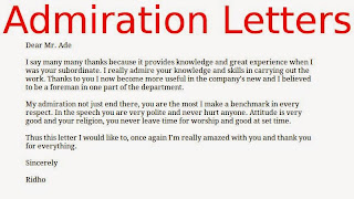 Admiration Letters ~ samples business letters