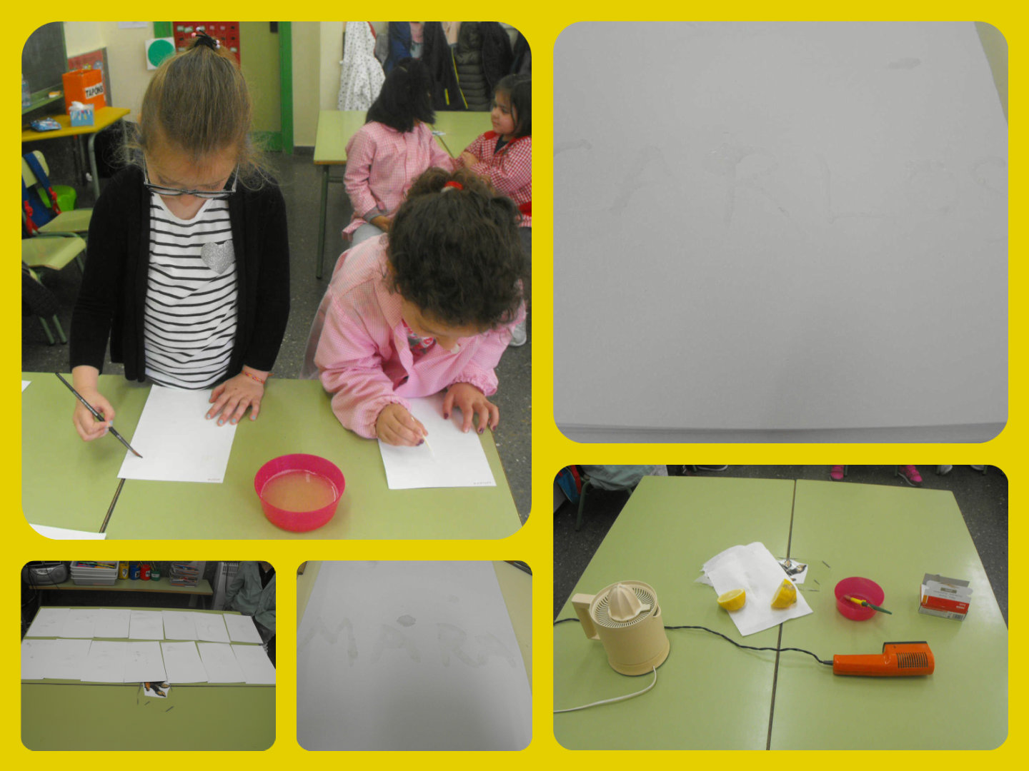 Cativiños do Milladoiro: EXPERIMENTO: A TINTA INVISIBLE (5º E.I.)