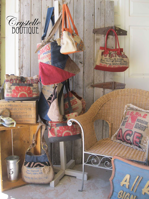 Potato Boutique: Potato Sack Purse Display