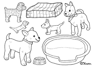 Karen`s Paper Dolls: Dogs for Dolls to Print and Colour. Hunde til ...