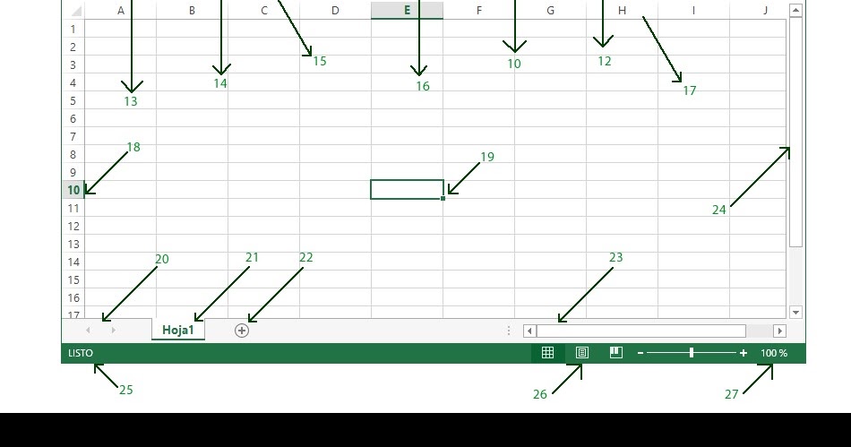 Pantalla principal de Excel