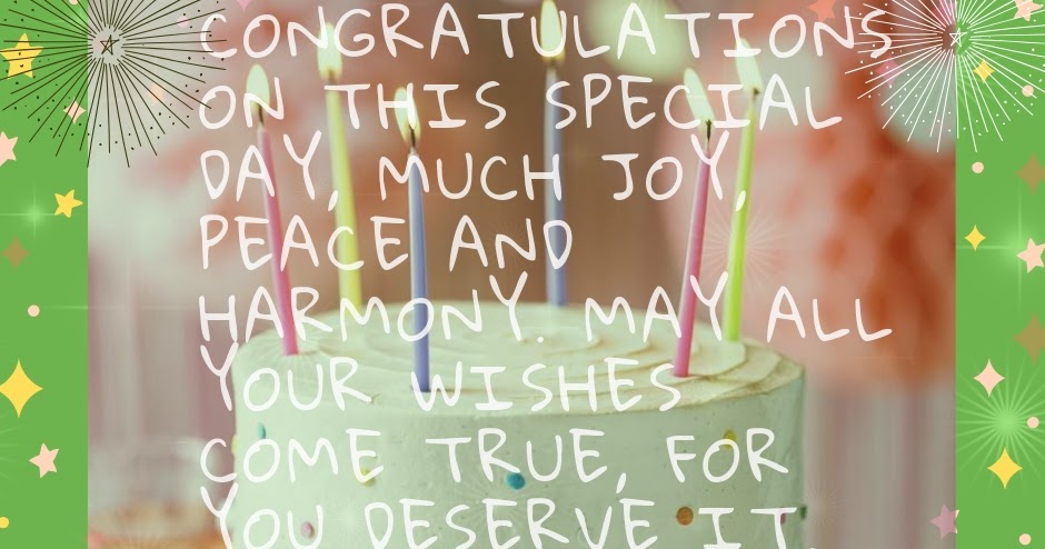 Congratulations on this special day, much joy, peace and harmony.