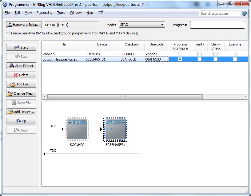Diseño Digital con Quartus II: 6. Programando un FPGA de Altera