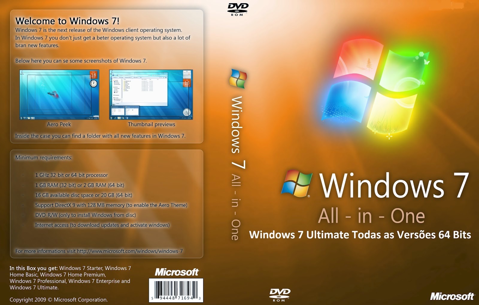 Tecno Hunter: Windows 7 Ultimate Original Full ISO x64 Bits Português-BR