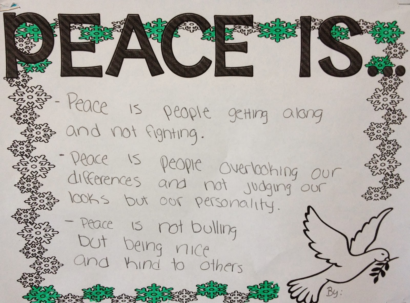 What Peace Means to Me - My January Bulletin Board - Mrs. O Knows
