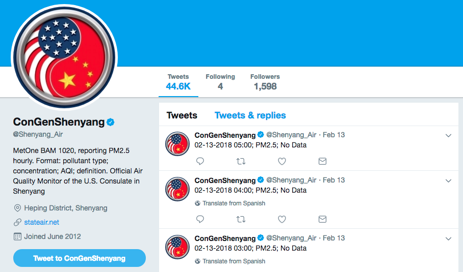 Silence from the Air Quality Twitter Accounts for the U.S. Embassy and ...