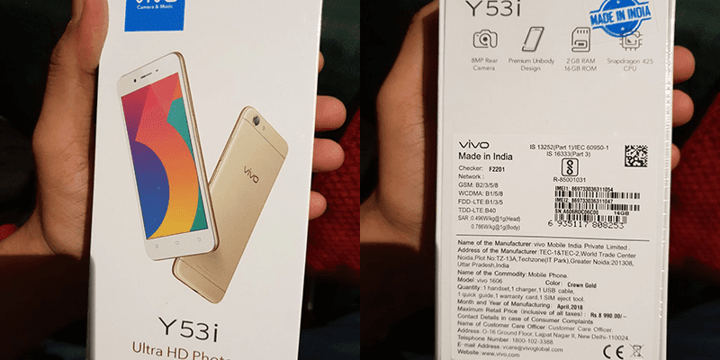 Vivo Y53i with the same Y53 specs announced