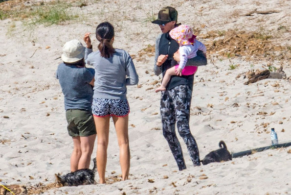 Princess Charlene was photographed with her children in Corsica beach