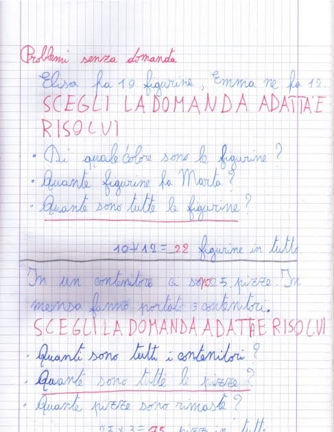 didattica matematica scuola primaria: Problemi senza domanda - classe ...