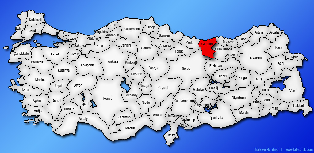 Giresun ilinin Türkiye haritasındaki yeri ve konumu nerede? - Laf Sözlük